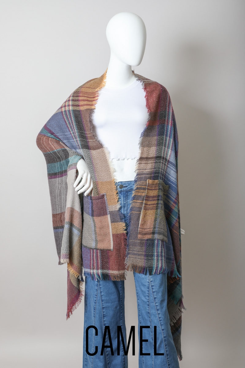 Multicolor Plaid Pocket Ruana - The Perfect Blend of Comfort and Style ...