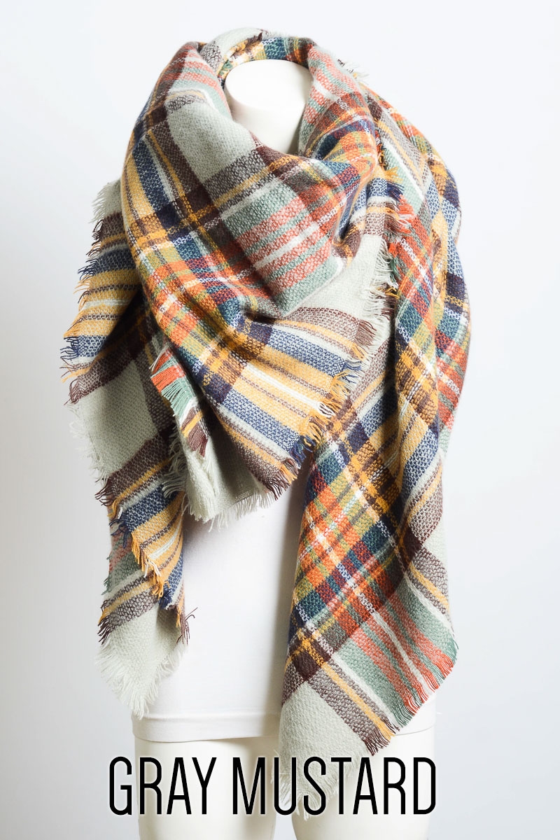 Stay Cozy in Style: Flannel Frayed Edge Blanket Scarf