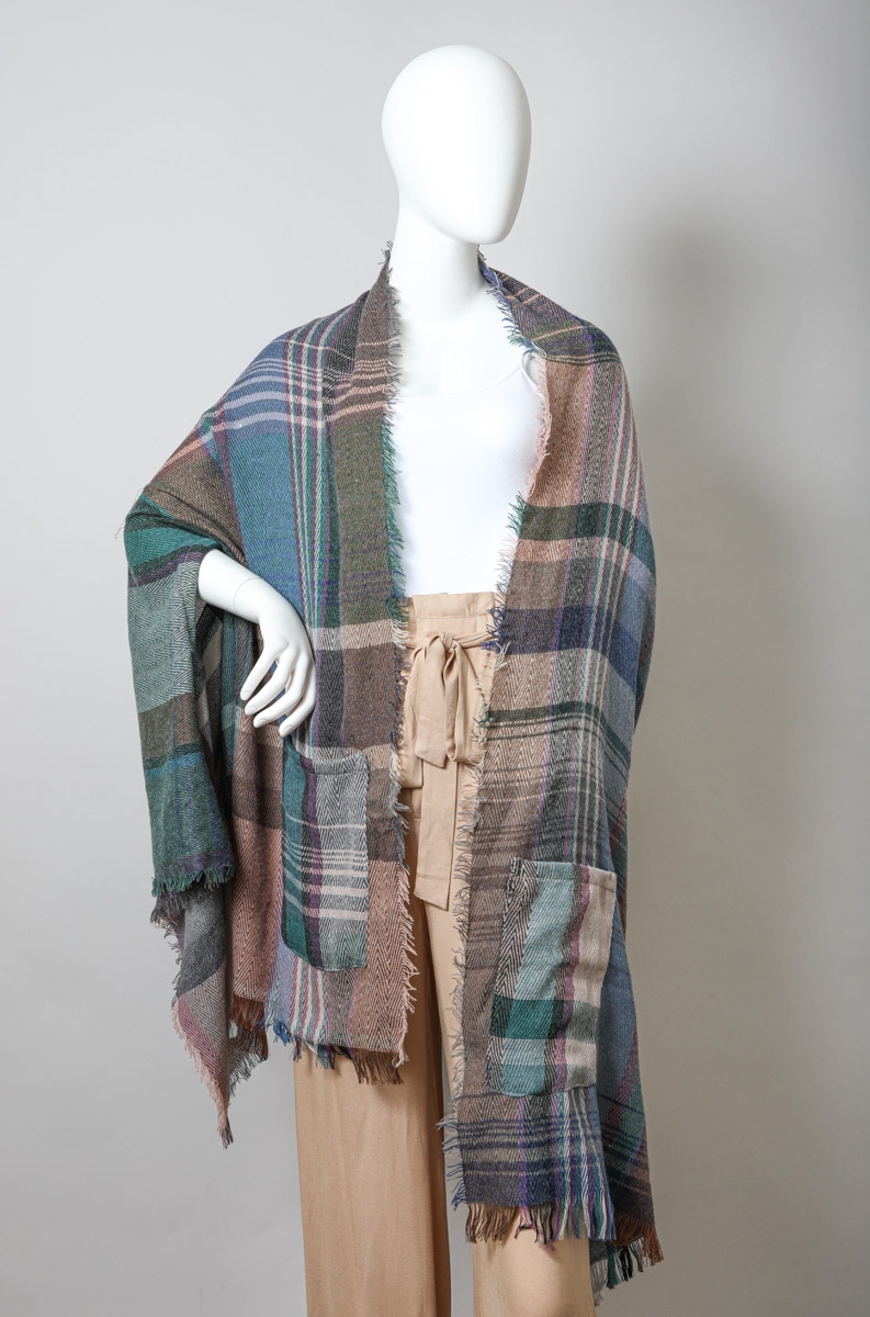 Multicolor Plaid Pocket Ruana - The Perfect Blend of Comfort and Style ...