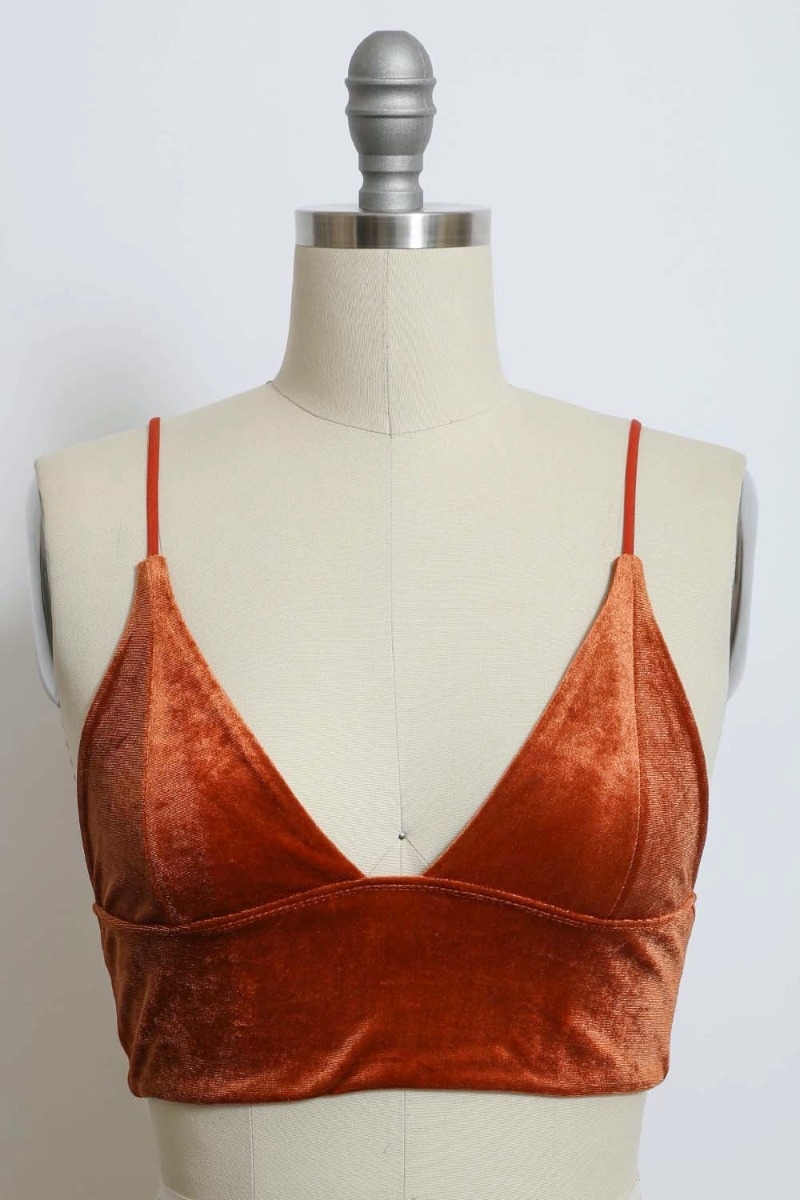 Velvet Plunge Longline Bralette - Luxurious and Quality Lingerie