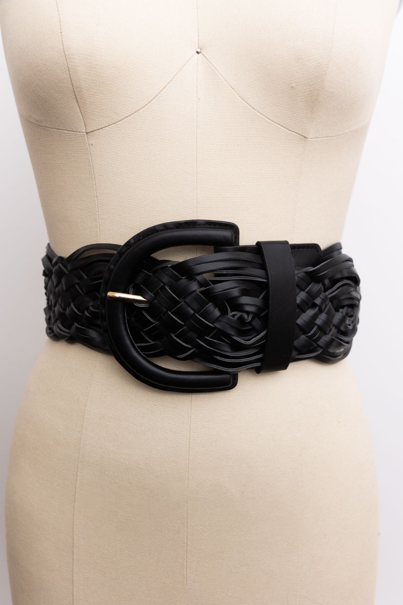 Braided Leather Wide Talbot Belt: Bohemian Inspired Luxury Design