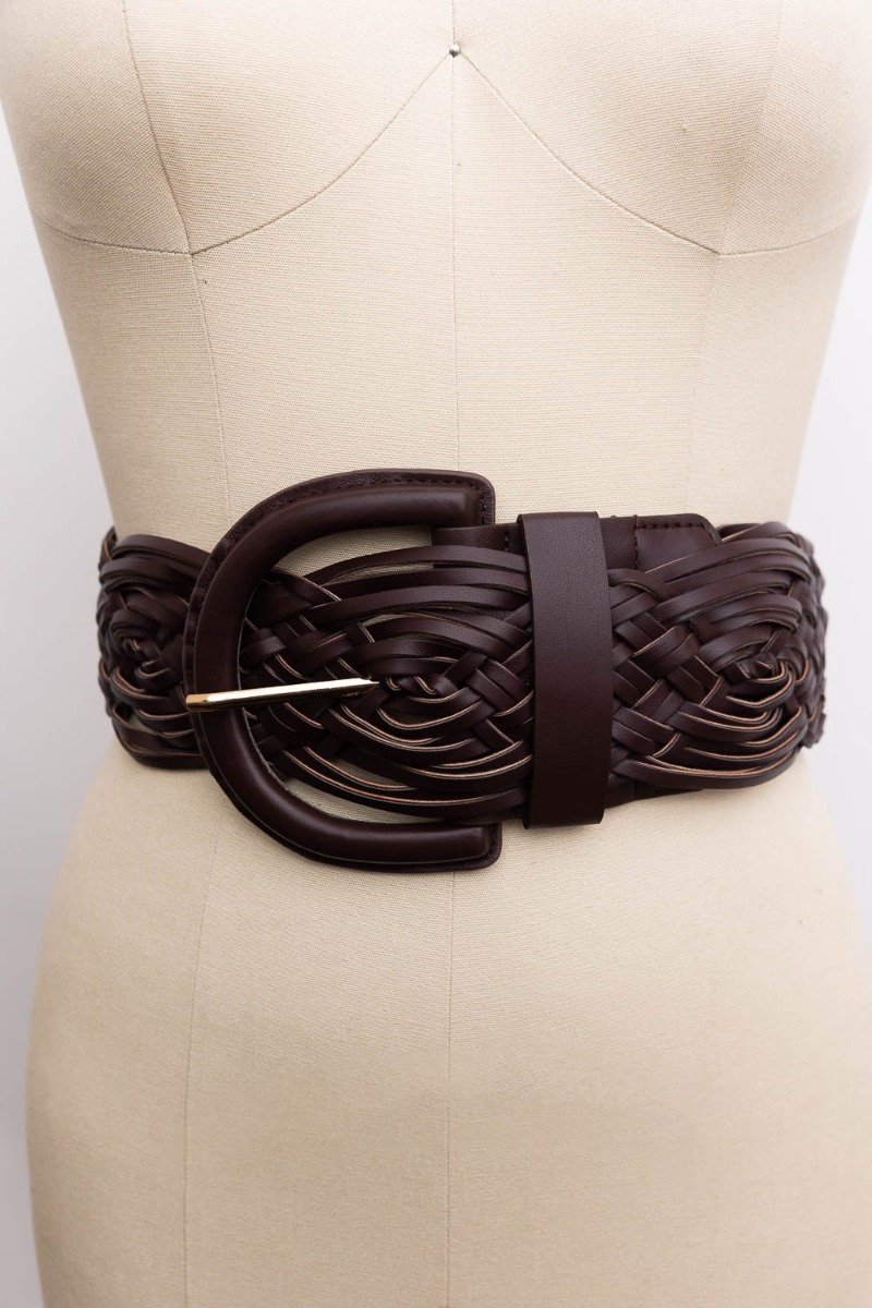 Braided Leather Wide Talbot Belt: Bohemian Inspired Luxury Design