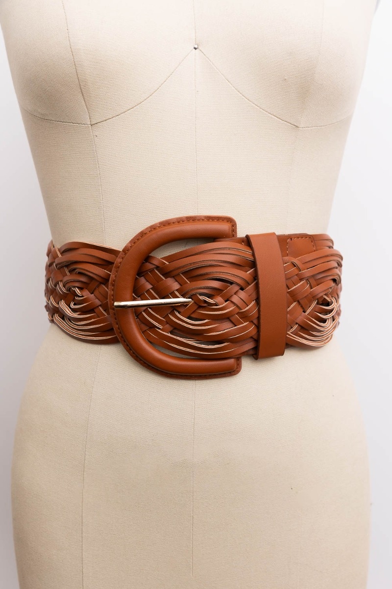 Braided Leather Wide Talbot Belt: Bohemian Inspired Luxury Design